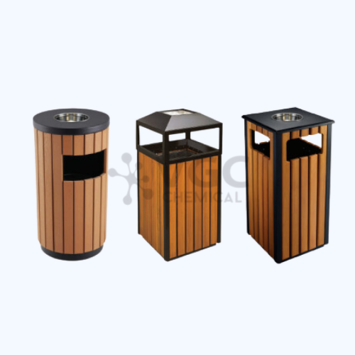 Powder Coating + Wood Waste Bin with Ashtray Top & G.I Inner Liner ...